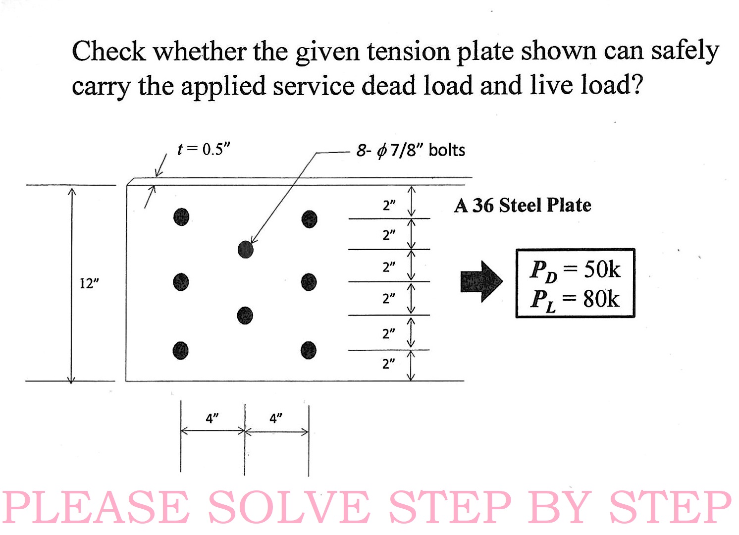 Solved Check whether the given tension plate shown can | Chegg.com