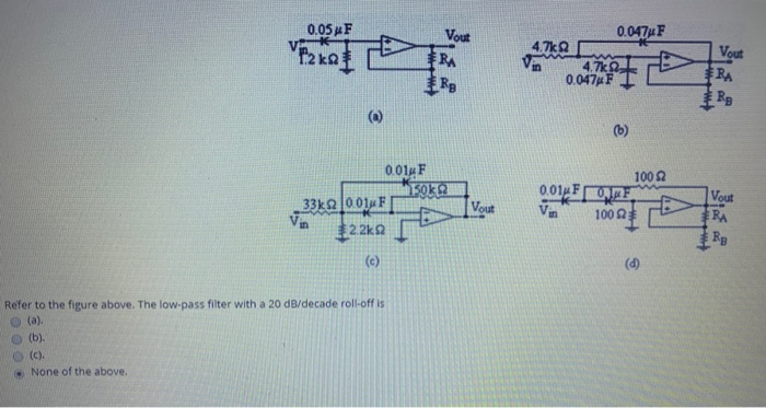 Solved 0.0474F 0.014F 1002 592 0.014FOR 33k 22 10.01F | Vout | Chegg.com
