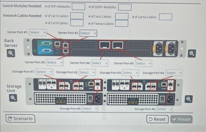 Switch Modules Needed: \# of SFP+ Modules: \# of | Chegg.com