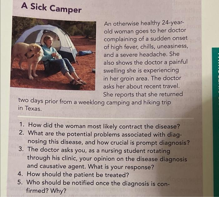 Solved A Sick Camper a An otherwise healthy 24-year- old | Chegg.com