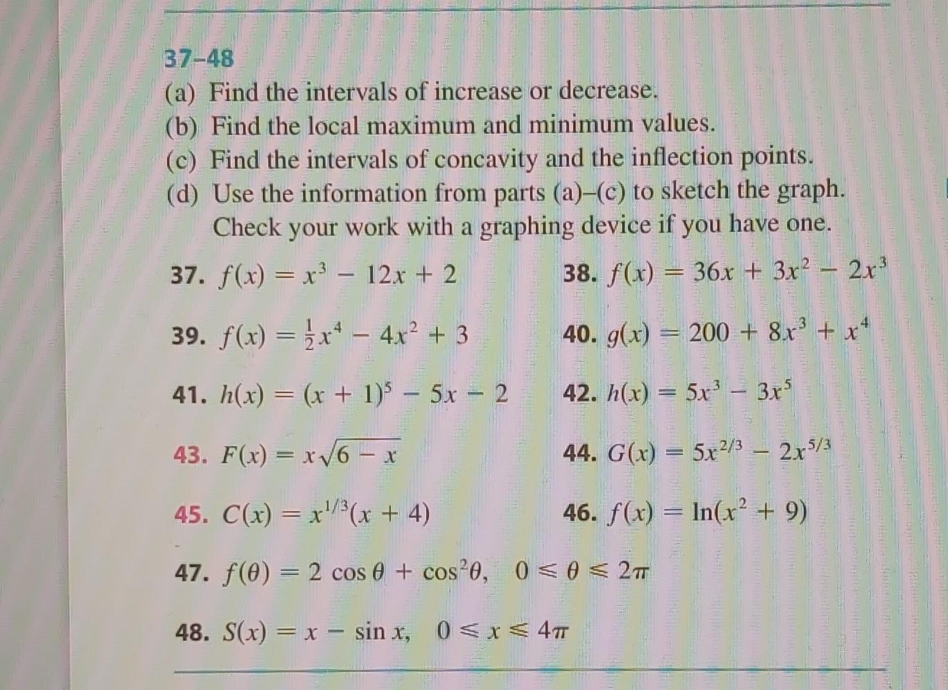 Solved (a) Find the intervals of increase or decrease. (b) | Chegg.com