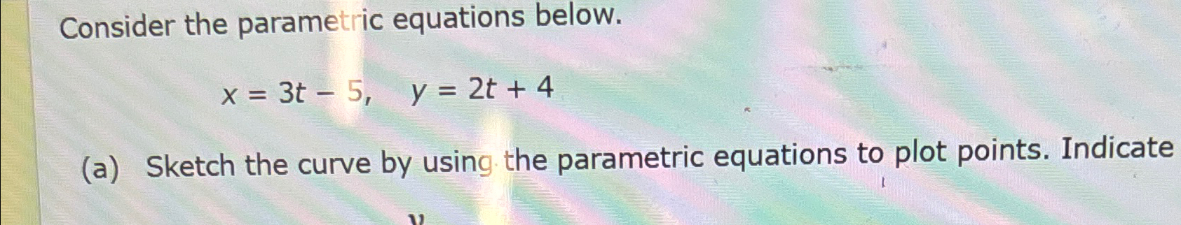 Solved Consider the parametric equations | Chegg.com