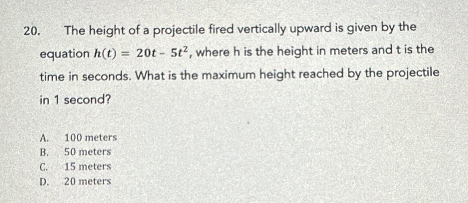 Solved The height of a projectile fired vertically upward is | Chegg.com