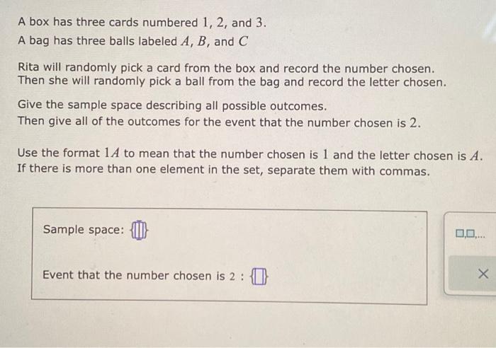 Solved A box has three cards numbered 1,2 , and 3 . A bag | Chegg.com