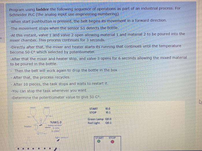 Solved Program using ladder the following sequence of | Chegg.com