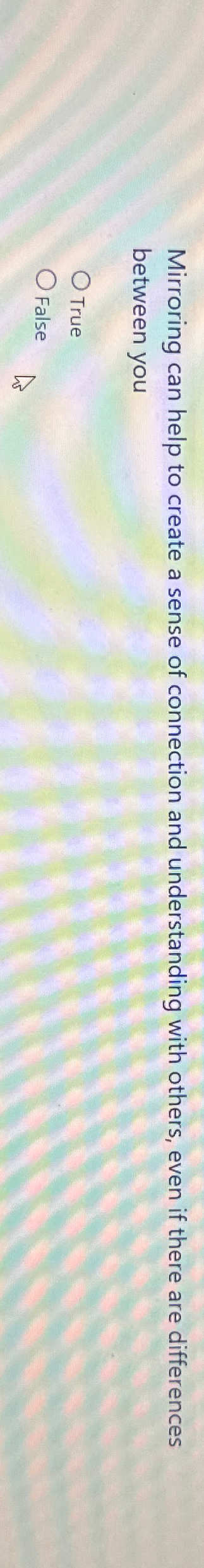 Solved Mirroring can help to create a sense of connection | Chegg.com