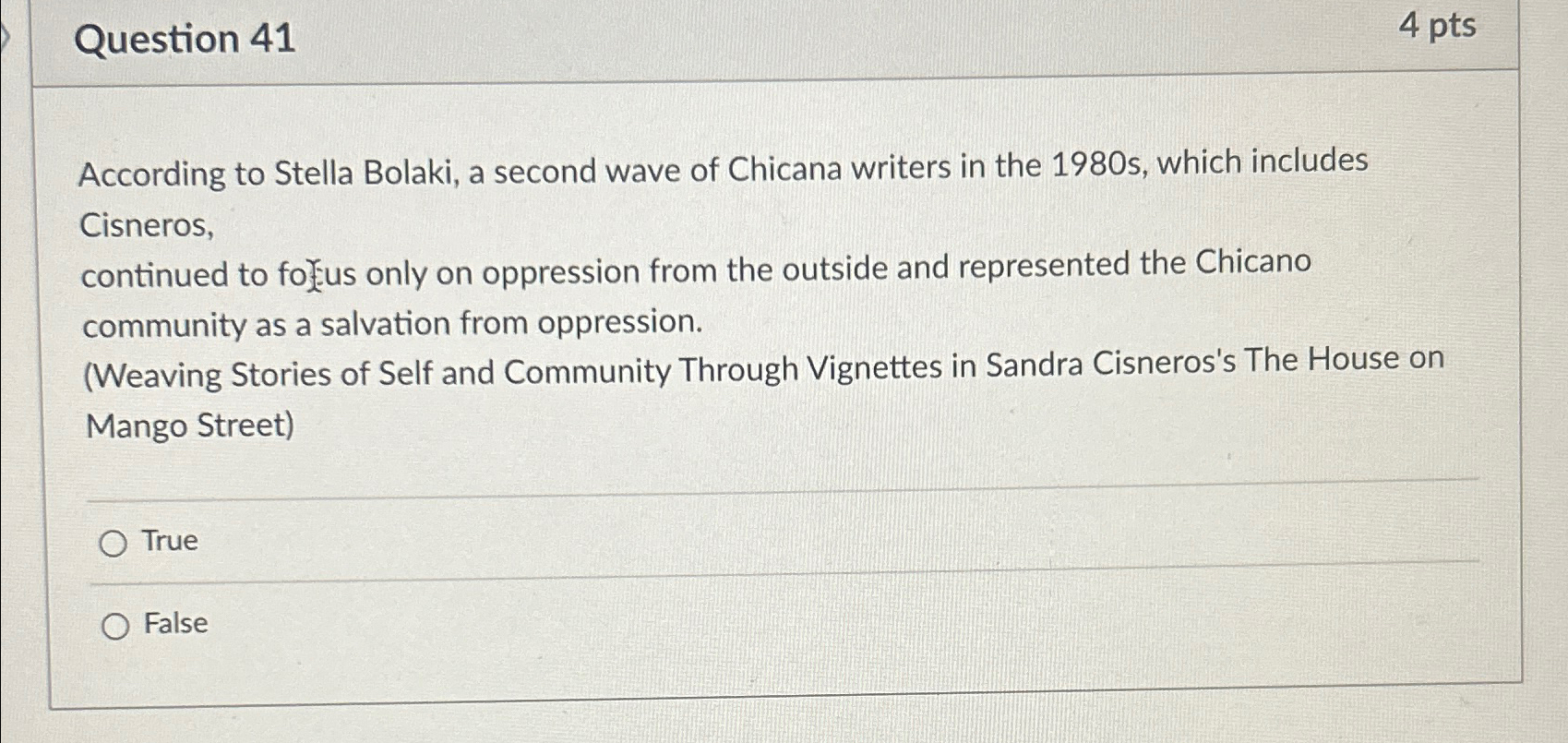 Solved Question 414 ﻿ptsAccording to Stella Bolaki, a second | Chegg.com