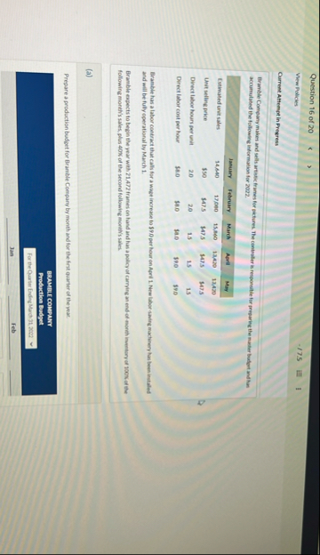 Solved Question 16 ﻿of 20Vew PoliciesCurrent Attempt in | Chegg.com