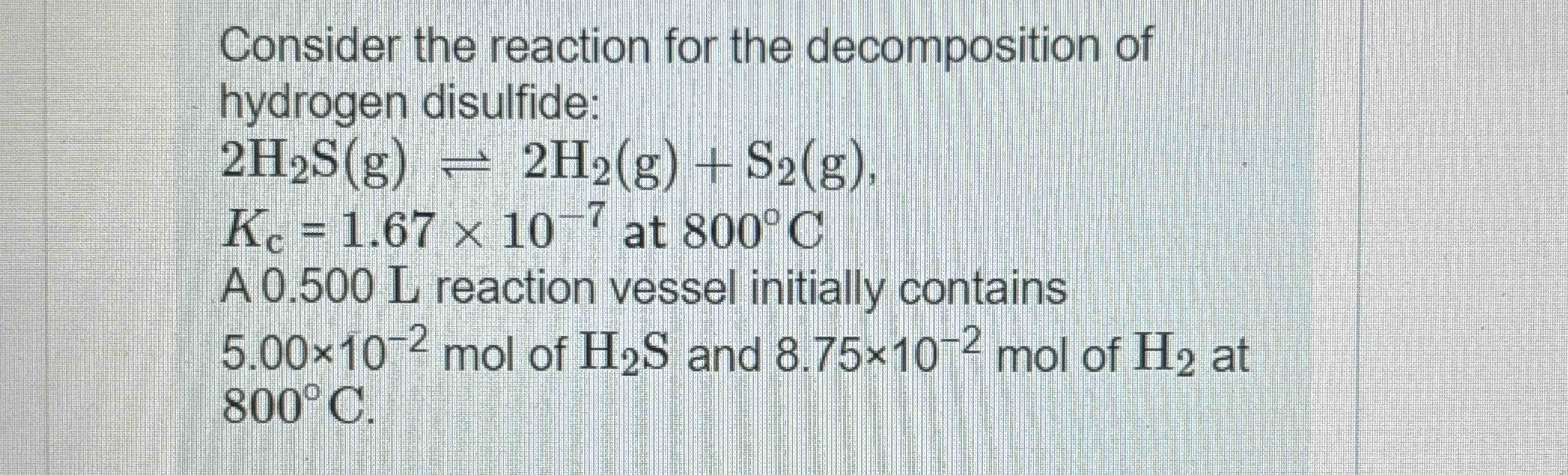 Solved Consider the reaction for the decomposition | Chegg.com