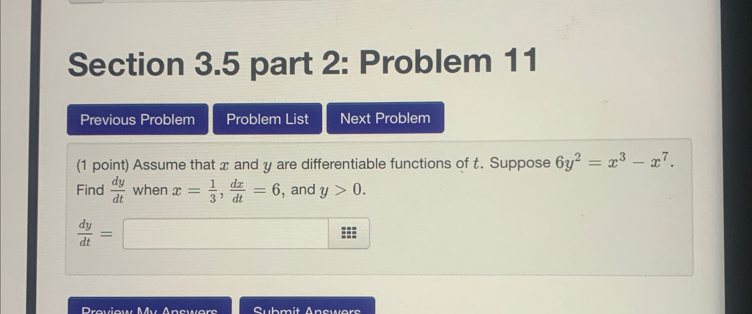 Solved Section 3.5 ﻿part 2: Problem 11(1 ﻿point) ﻿Assume | Chegg.com