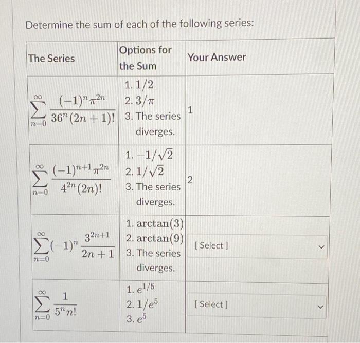 Solved Determine the sum of each of the following series: | Chegg.com