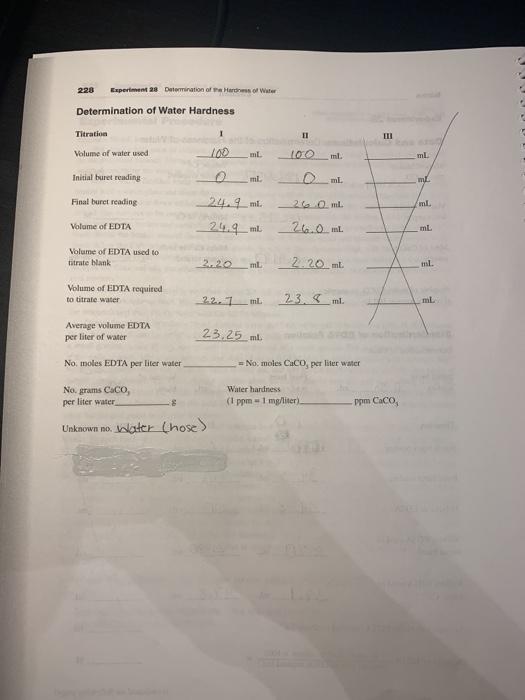 Solved Name Section Experiment 28 Data and Calculations: | Chegg.com