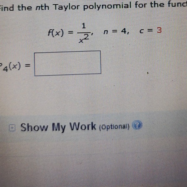 Solved Find the nth Taylor polynomial for the function | Chegg.com