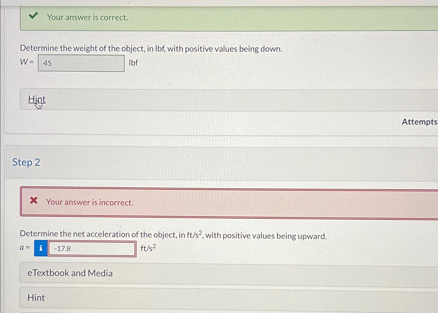 Solved A 45lb ﻿object is subjected to an applied upward | Chegg.com