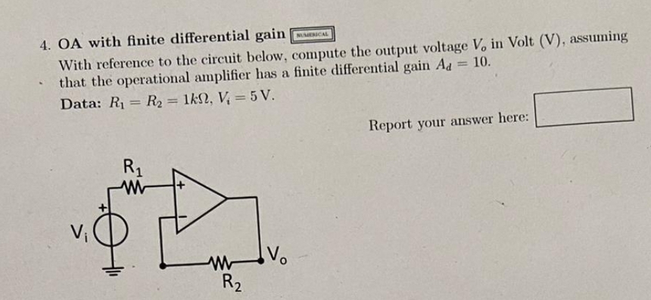 Solved with finite differential gain MamatWith reference to | Chegg.com
