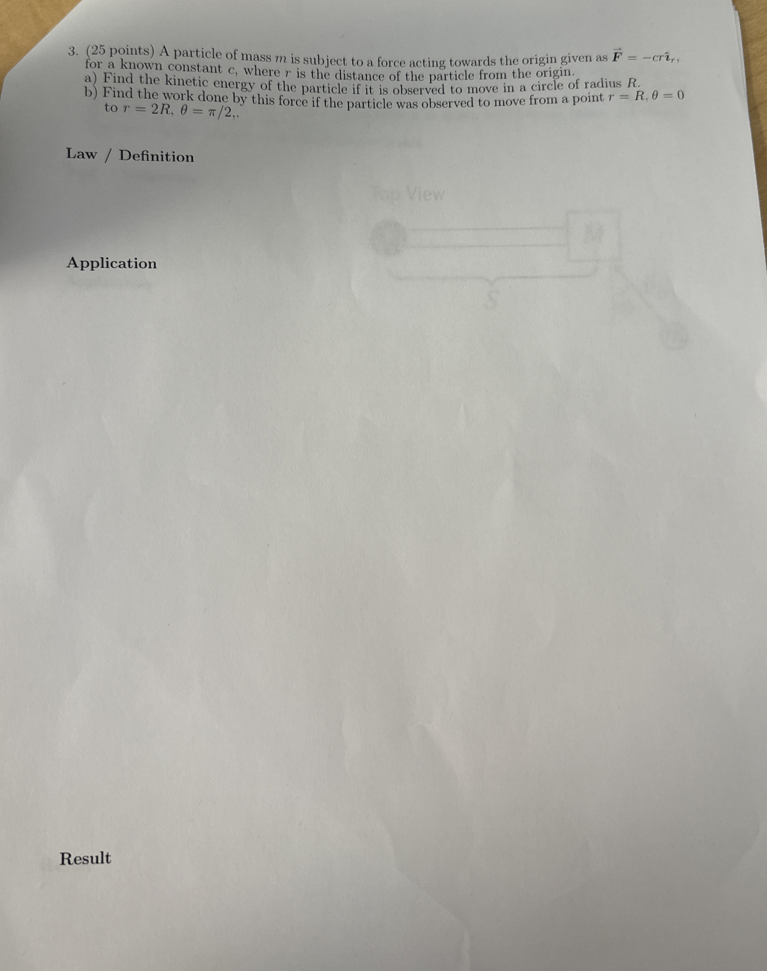 Solved points) ﻿A particle of mass m ﻿is subject to a force | Chegg.com