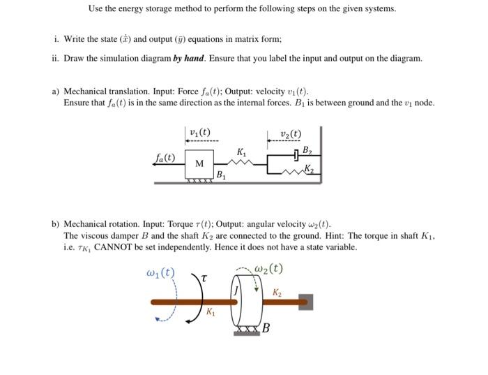 Use the energy storage method to perform the | Chegg.com