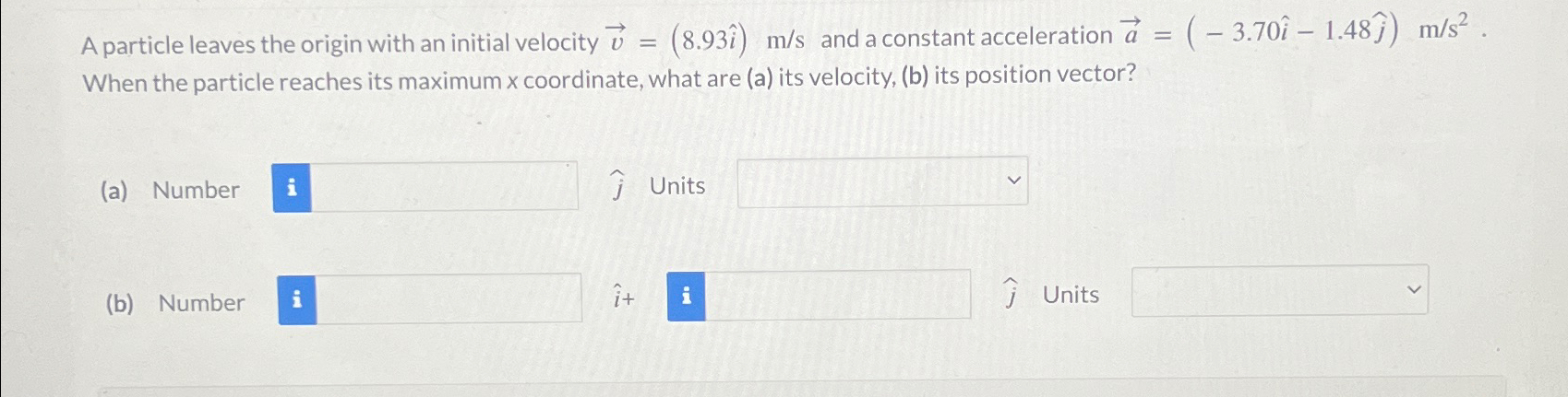 Solved A particle leaves the origin with an initial velocity | Chegg.com
