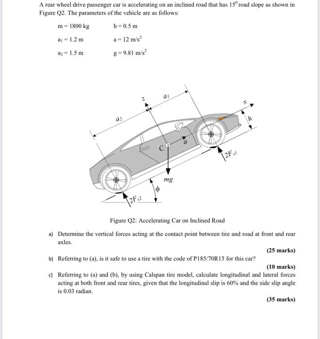 Solved A rear wheel drive passenger car is accelerating on | Chegg.com