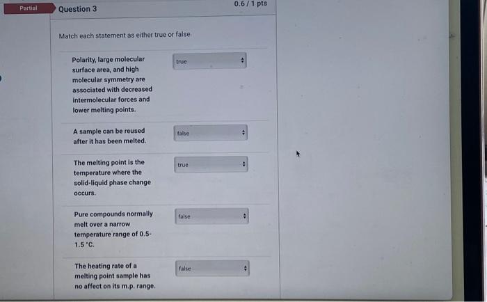 Solved Match each statement as either true or false | Chegg.com