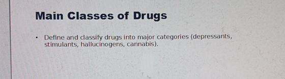 Solved Main Classes of DrugsDefine and classify drugs into | Chegg.com