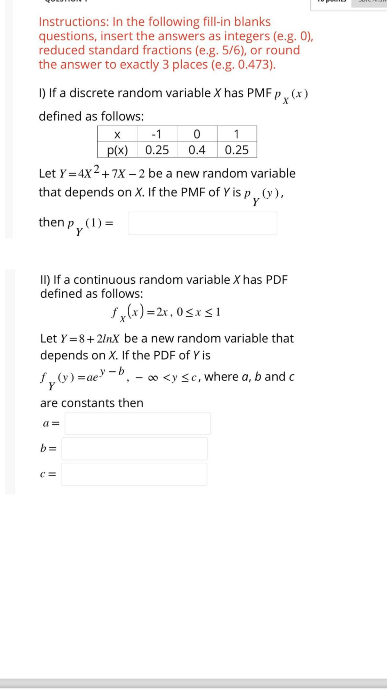 Solved Instructions: In the following fill-in blanks | Chegg.com