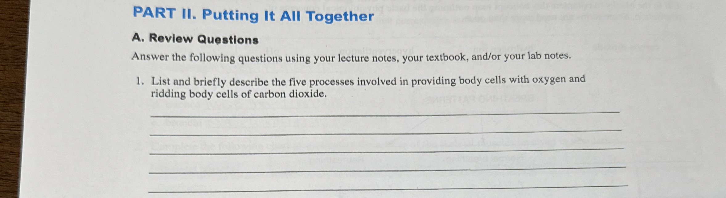 Solved PART II. ﻿Putting It All TogetherA. ﻿Review | Chegg.com