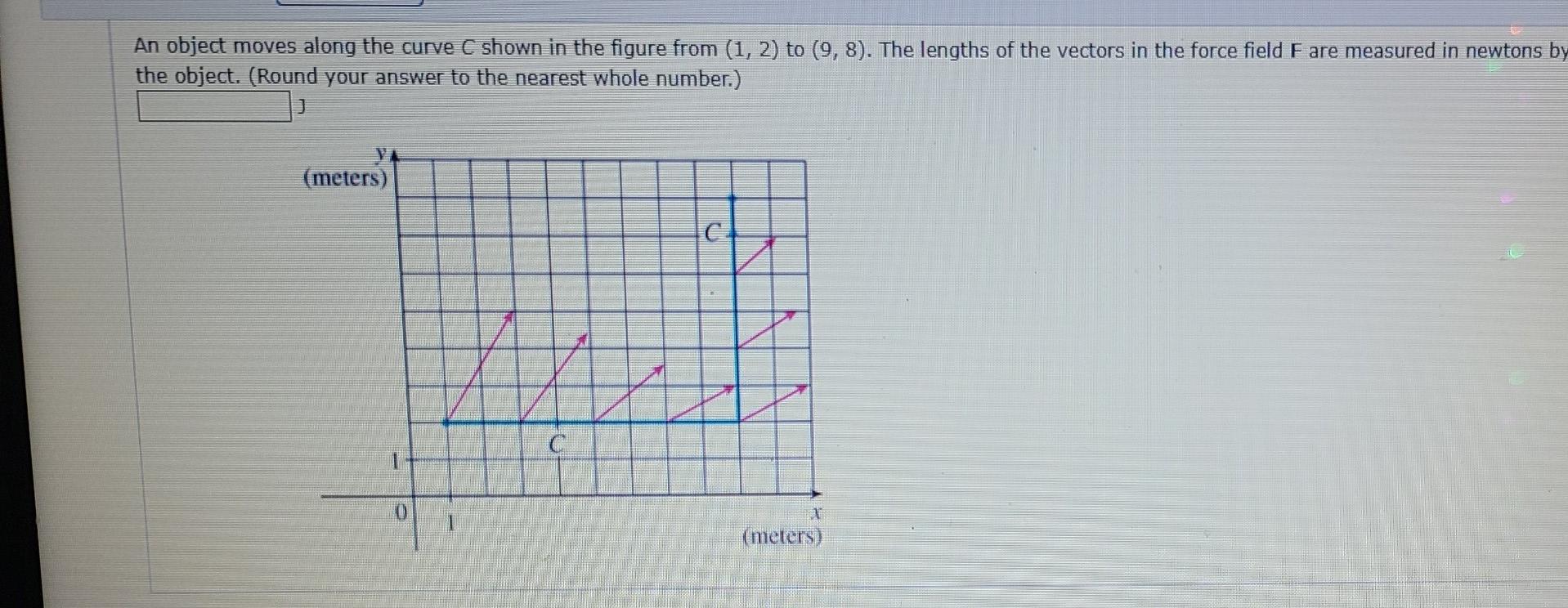 Solved An object moves along the curve C shown in the figure | Chegg.com