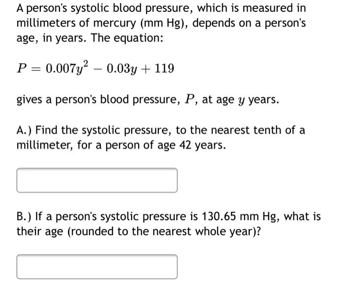 Solved A Person s Systolic Blood Pressure Which Is Measured Chegg