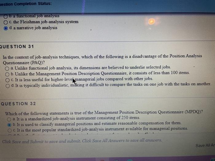 Solved gestion Completion Status: b a functional job | Chegg.com
