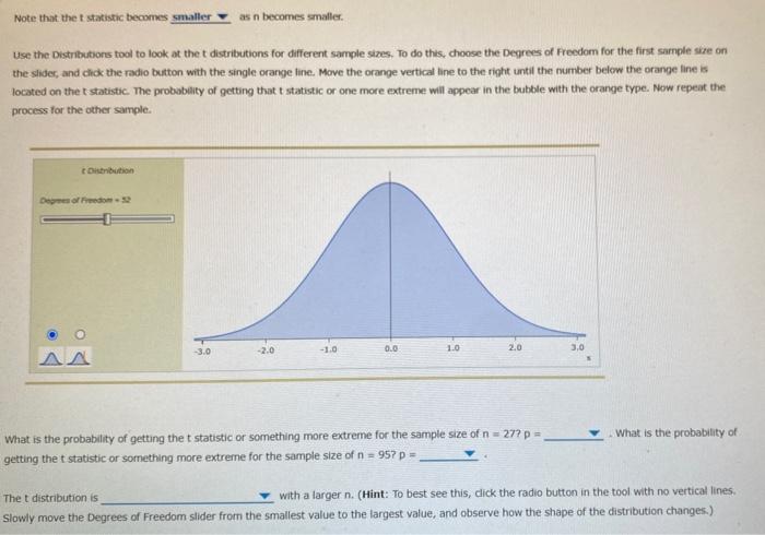 Solved 5. The t statistic, the t distribution, and sample | Chegg.com