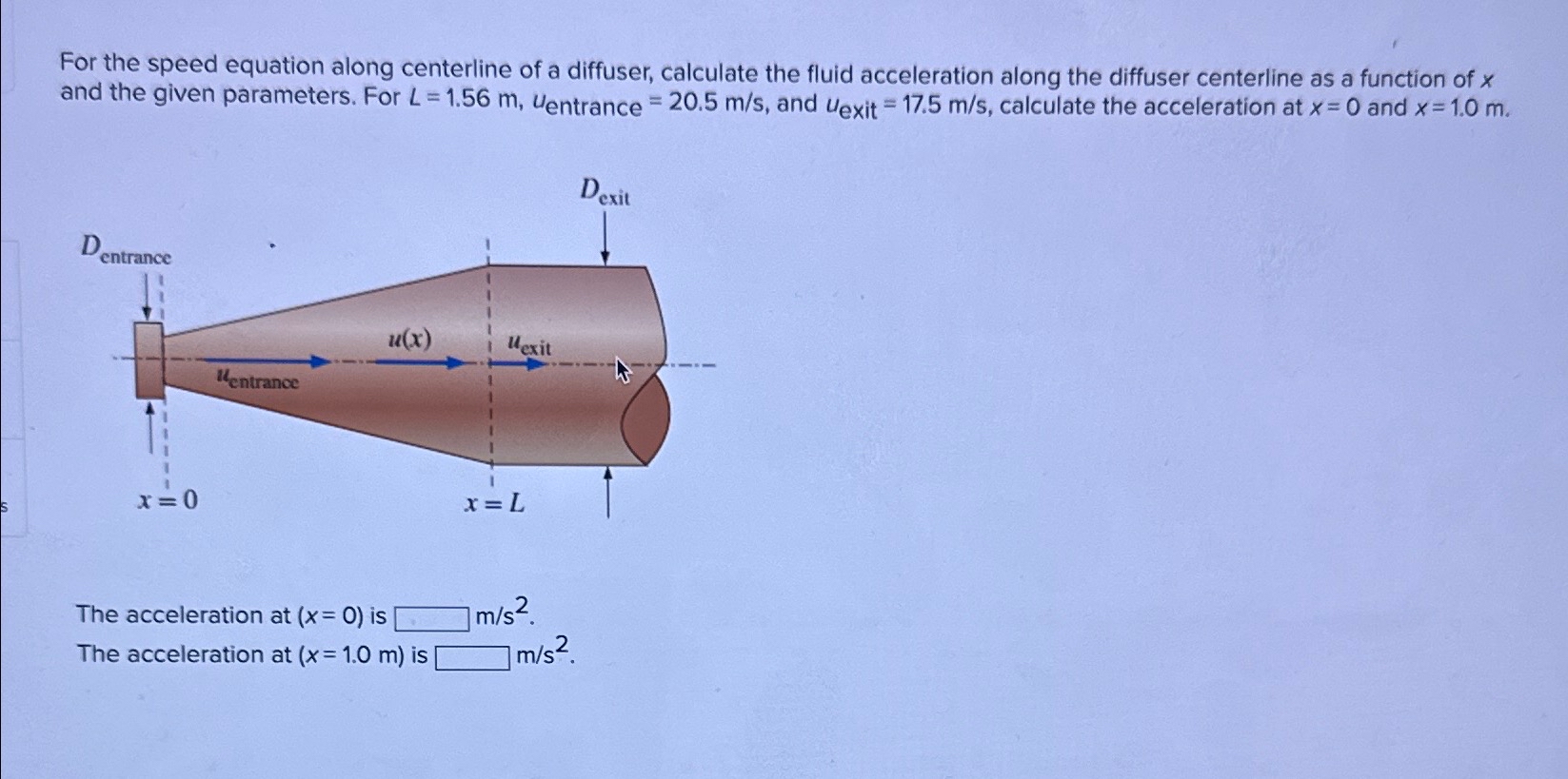 Solved For the speed equation along centerline of a | Chegg.com