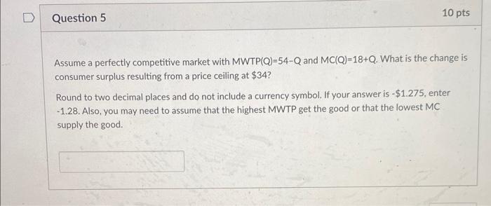 Solved Assume a perfectly competitive market with | Chegg.com