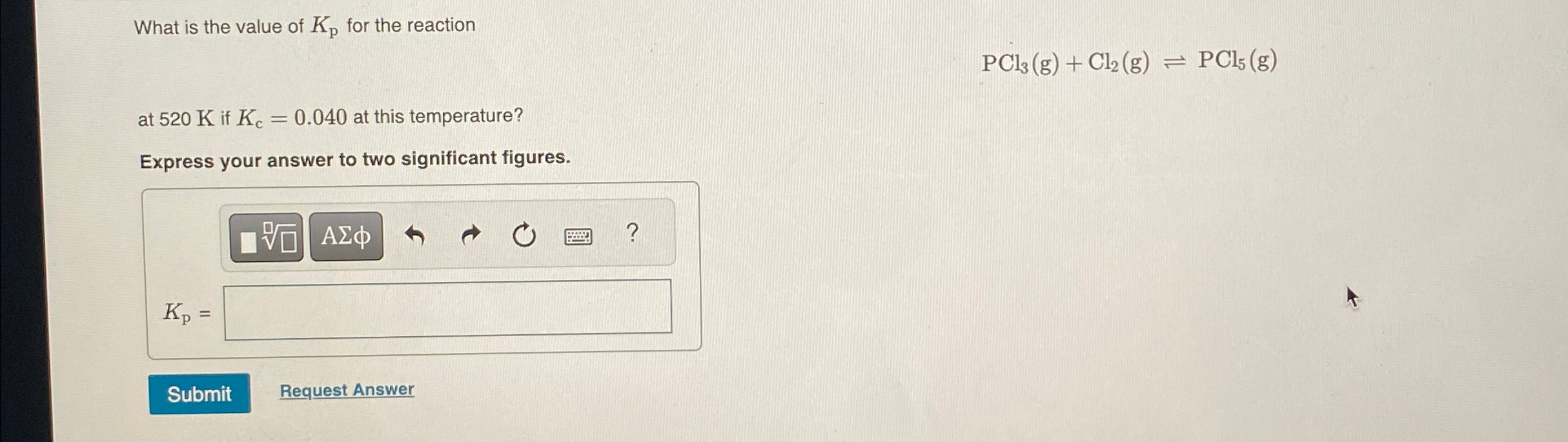 Solved What is the value of Kp ﻿for the | Chegg.com