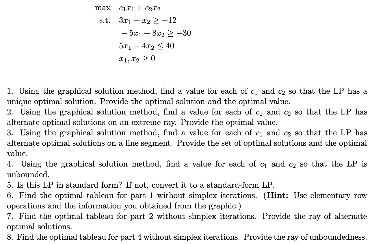 Solved for the given lp can you solve and explain? thank you | Chegg.com