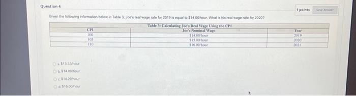 Solved Question 4 Given the following information below in | Chegg.com