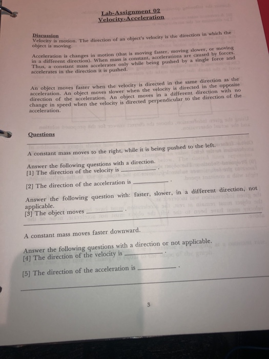 Solved Lab-Assignment 02 Velocity-Acceleration Discussion | Chegg.com