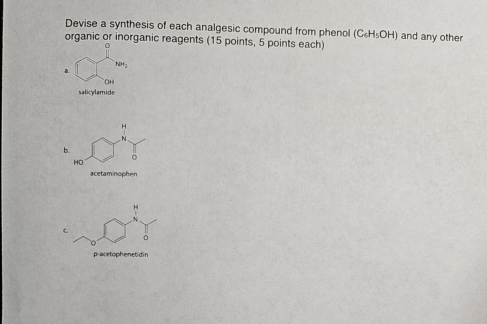 Solved Devise a synthesis of each analgesic compound from | Chegg.com