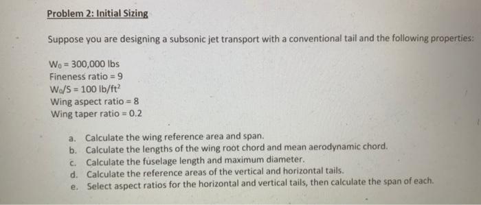 Solved Suppose you are designing a subsonic jet transport | Chegg.com