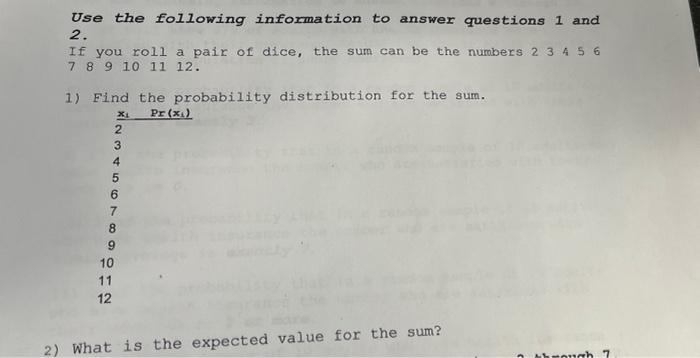 Solved Use the following information to answer questions 1 | Chegg.com