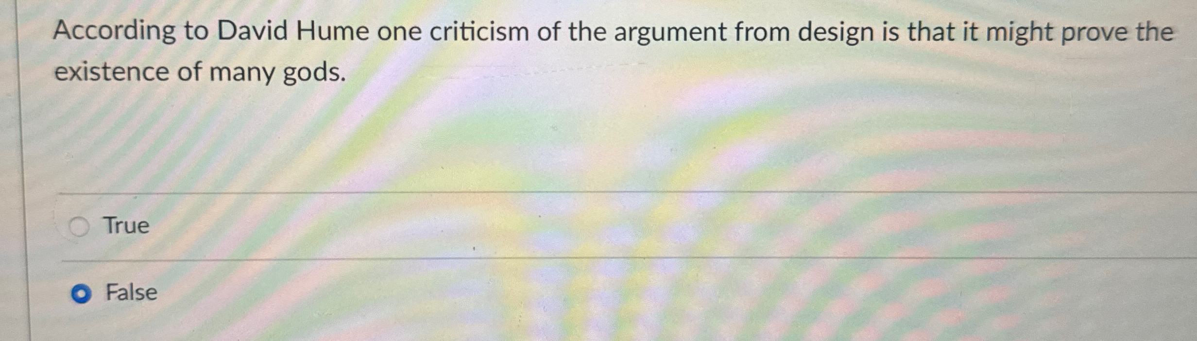 Solved According to David Hume one criticism of the argument | Chegg.com