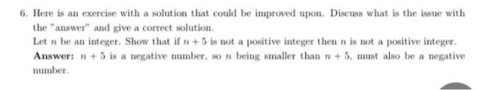 Solved 6. Here is an exercise with a solution that could be | Chegg.com