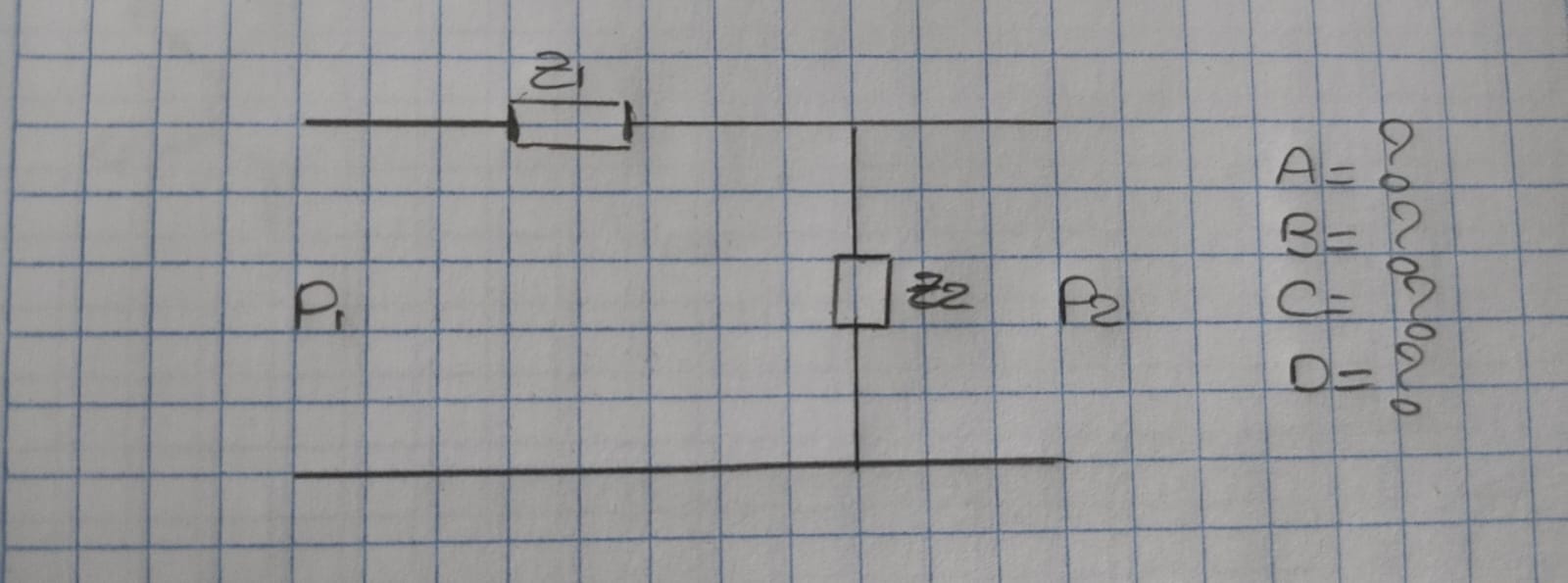 Find the values of the ABCD matrix of the following | Chegg.com