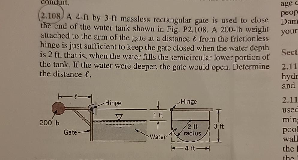 Solved conduit.\\n2.108 A 4-ft by 3-ft massless rectangular | Chegg.com