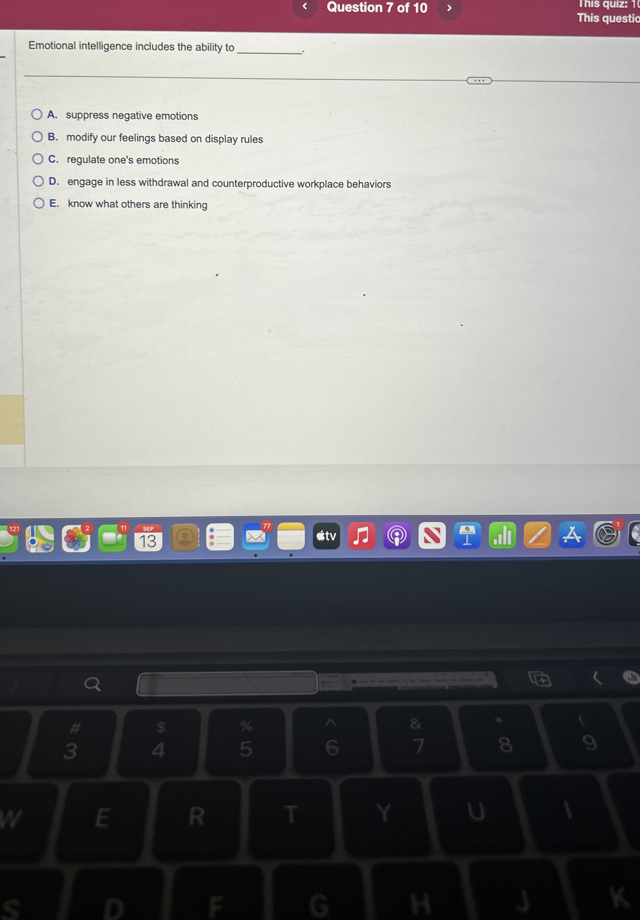 Solved Emotional intelligence includes the ability toA. | Chegg.com | Chegg.com