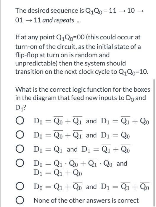 Solved You are asked to design a two-bit sequence generator | Chegg.com