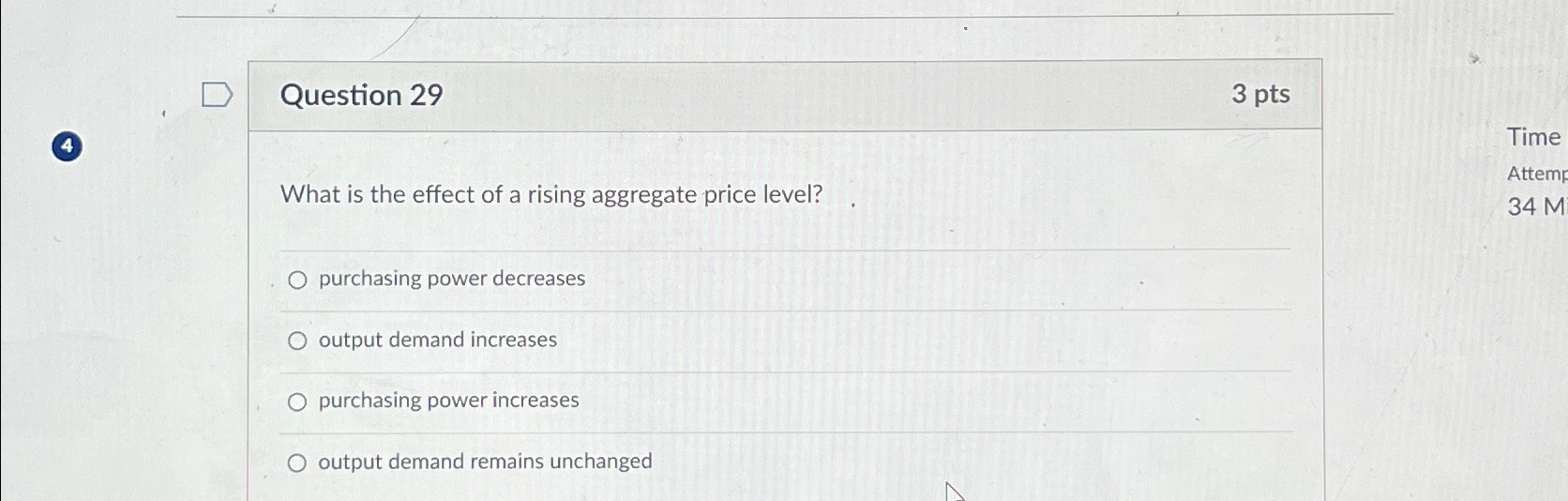 Solved Question 293 ﻿ptsWhat is the effect of a rising | Chegg.com