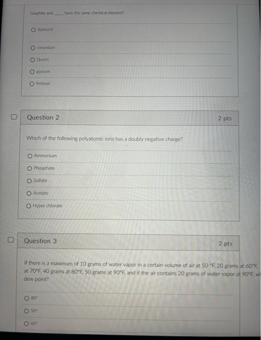 Solved Graphite and tuve the chemical element comand | Chegg.com
