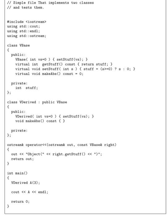 Solved // Simple file That implements two classes // and | Chegg.com