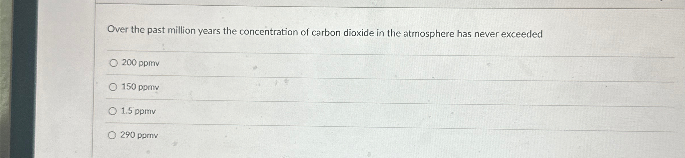 Solved Over the past million years the concentration of | Chegg.com